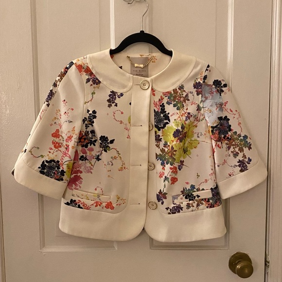 Ted Baker London | Jackets & Coats | Ted Baker Floral Crop Jacket ...